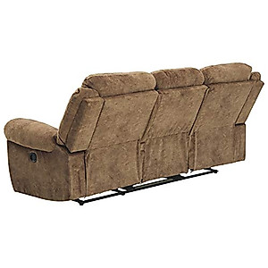 Signature Design by Ashley Huddle-Up Manual Reclining Sofa with Drop Down Table, Storage & USB Outlets, Brown