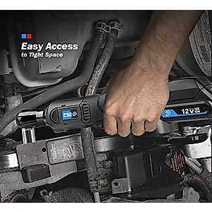 Prostormer Cordless Electric Ratchet Wrench Set 55Ft-lbs, 3/8" 12V Max Power Ratchet Kit with 2-Pack 2.0Ah Lithium-Ion Batteries, Fast Charger, 8 Sockets and Storage Bag