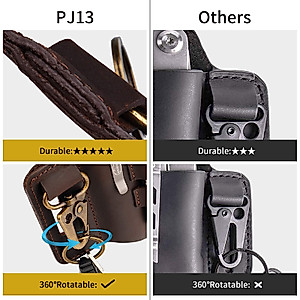 VIPERADE PJ13 Leather Multitool Sheath for Belt, Leather EDC Belt Organizer for Multitools, Flashlight, Pen, Leather Sheath for Belt, Multitool and Flashlight Holster
