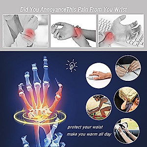 2 Packs Self-Heating Magnetic Wrist Support Brace Adjustable Protect Wrap for Working Cycling Running Sports for Men and Women,One Size (Black)