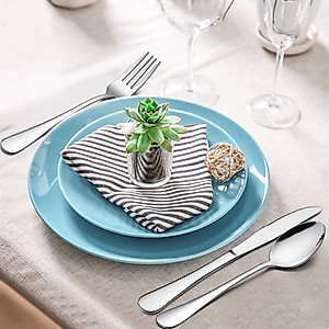 LIANYU 40-Piece Silverware Set with 8 Steak Knives, Silverware Utensil Drawer Organizer, Stainless Steel Cutlery Flatware Eating Utensils Set Service for 8, Dishwasher Safe, Mirror Polished