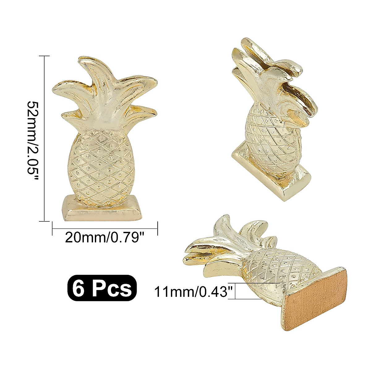 CHGCRAFT 6Pcs Pineapple Card Holders Golden Pineapple Table Number Holders Pineapple Book Note Photo Stand Clips for Christmas Banquet Wedding Anniversary Party Home Office Decor