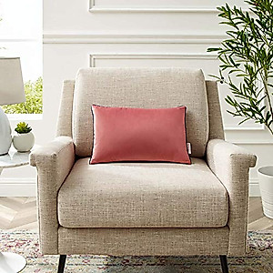 Modway Accentuate 18" Lumbar Performance Velvet Accent Throw Pillow, 12" x 18", Blossom Navy