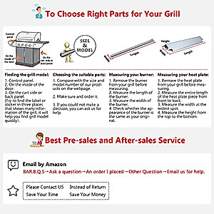 Hisencn Repair Kit Replacement for Kitchen Aid 720-0819 720-0787D 720-0819G 720-0953 720-0953A 730-0953 Gas Grill Model, Stainless Steel 16.5 inch Grill Burners Tube, Heat Plate Tent Shield Deflector