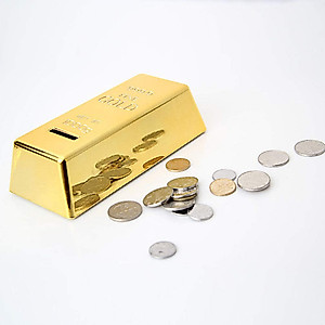 Kisangel Bar Bank Bar Piggy Bank Brick Saving Money Box Wealth Good Luck Success Decor for Kids Children Easter Birthday Party Favor