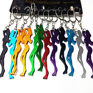 10pcs Multifunctional Sexy Beauty Shape Keychain Bottle Opener Bar Beer Bottle Opener Tool Accessories(Random Colors)