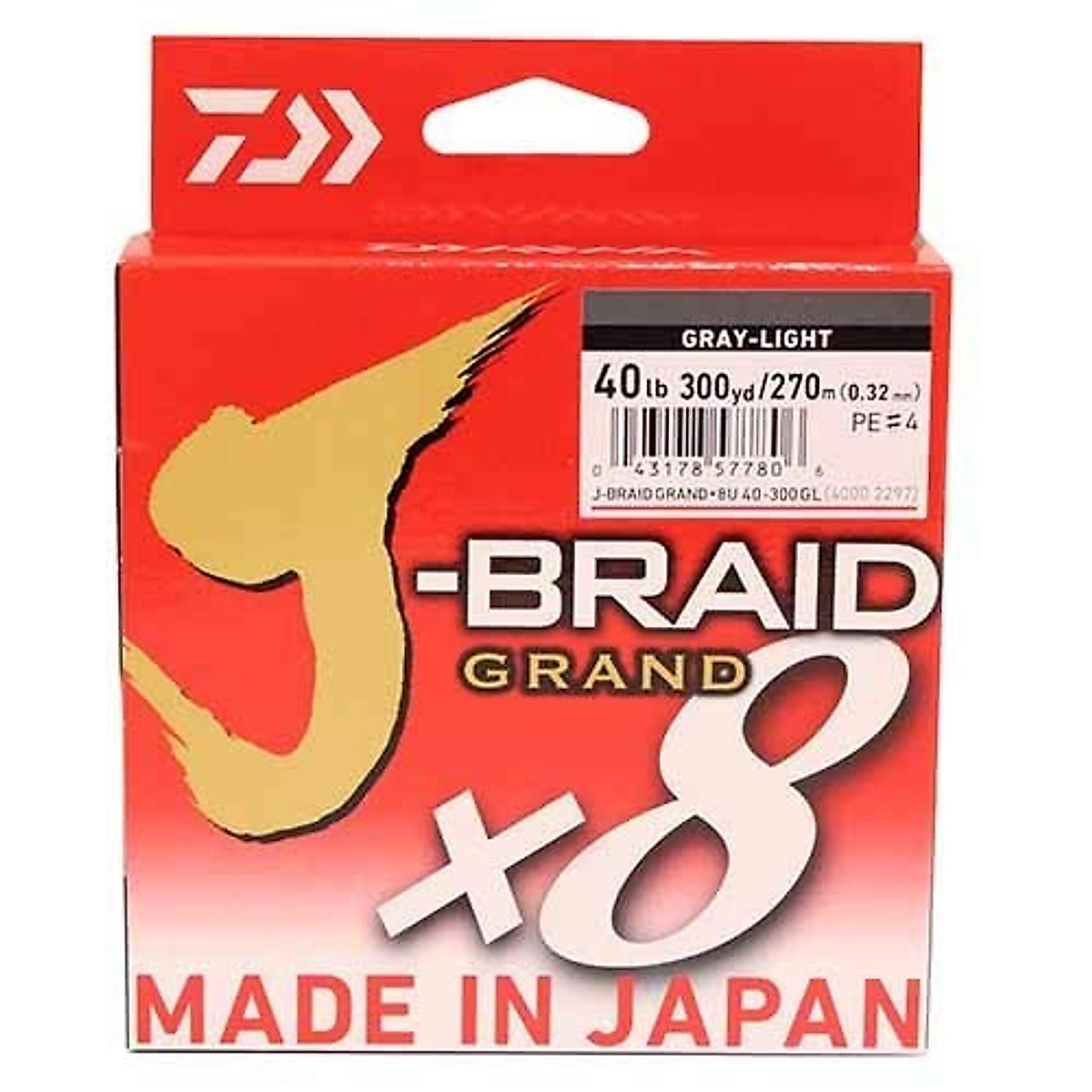 Daiwa J-BRAID GRAND 8X 300YDS FILLER SPOOL GRAY LIGHT