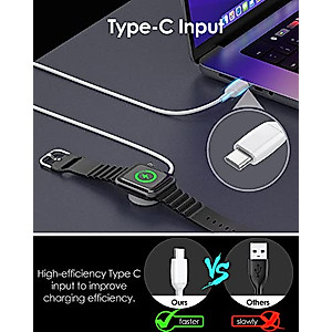 2-Pack Watch Charger Compatible with Apple Watch Charger, USB-C & USB-A Portable Fast Magnetic Wireless Charging Cable Compatible for iWatch Series Ultra 8 7 6 5 4 3 2 1 SE SE2, White(3.3FT/1M)