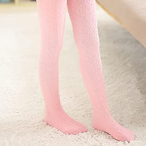 5 Pack Toddler Baby Girls Cable Knit Leggings Solid Cotton Footed Tights Warm Stockings Pantyhose Pants Trousers for 2-8T