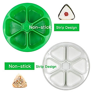 DIY Triangle Sushi Mold, Food Grade BPA free Onigiri Maker Onigiri Rice Mold, Make Up To 6 Sushi Rice Balls at Once Easily and Quickly