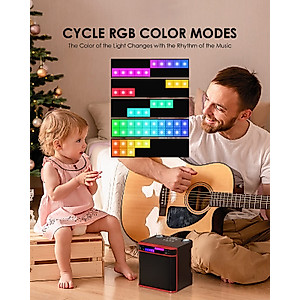 FULLIFE Karaoke Machine, Portable Bluetooth Karaoke Speaker with 2 Wireless Microphones for Adults & Kids, PA System with LED Light, Home Karaoke Set, Supports TF/AUX/USB, for Parties, Meetings