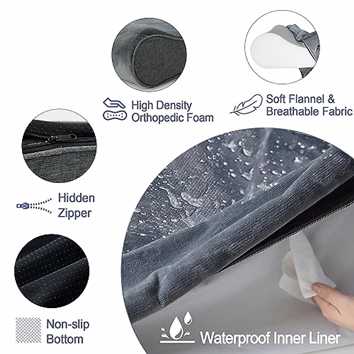 Casa Paw XL Orthopedic Dog Bed - Extra Large, Washable, Memory Foam with Comfy Pillow, Waterproof Lining & Non-Skid Bottom