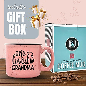 Cute Funny Coffee Mug for Grandma - One Loved Grandma - Unique Fun Gifts for Grandmother, Grandma from Grandkids - Coffee Cups & Mugs with Quotes
