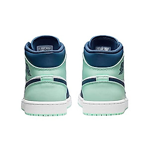 Nike Men's Air Jordan 1 Mid Sneaker, Mystic Navy/Mint Foam-white, 10