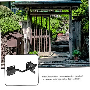 Housoutil 1 Set Hinges gate Latch for Wooden Fence Latch Hook Fence Latch gate Locks for Wooden Fence gate latches Heavy Duty gate Latch gate Handles Long Door Latch The Fence Carbon Steel