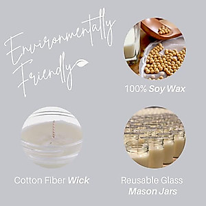 Nika's Home Fresh Linen Soy Candle 12oz Mason Jar Non-Toxic Natural White Soy Handmade, Long Burning 50-60 Hours Highly Scented All Natural, Clean Burning Candle Gift Décor