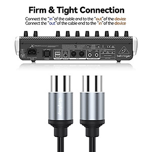 CLAVOOP MIDI Cable 3ft, 5 Pin DIN MIDI Cables 3 feet, MIDI Cord Male to Male Compatible with MIDI Keyboard Electronic Piano Electronic Drum Audio Amplifier Multi Effects Synth External Sound Card