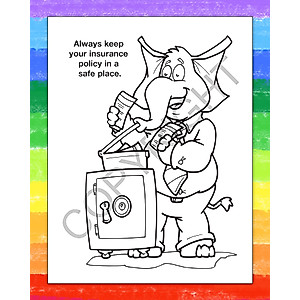 ZOCO - We All Need Insurance - Kids Coloring Books (25 Bulk Pack, with Crayons) - Insurance Agent, Financial Planner Supplies - Educational Games, Puzzles, Activities