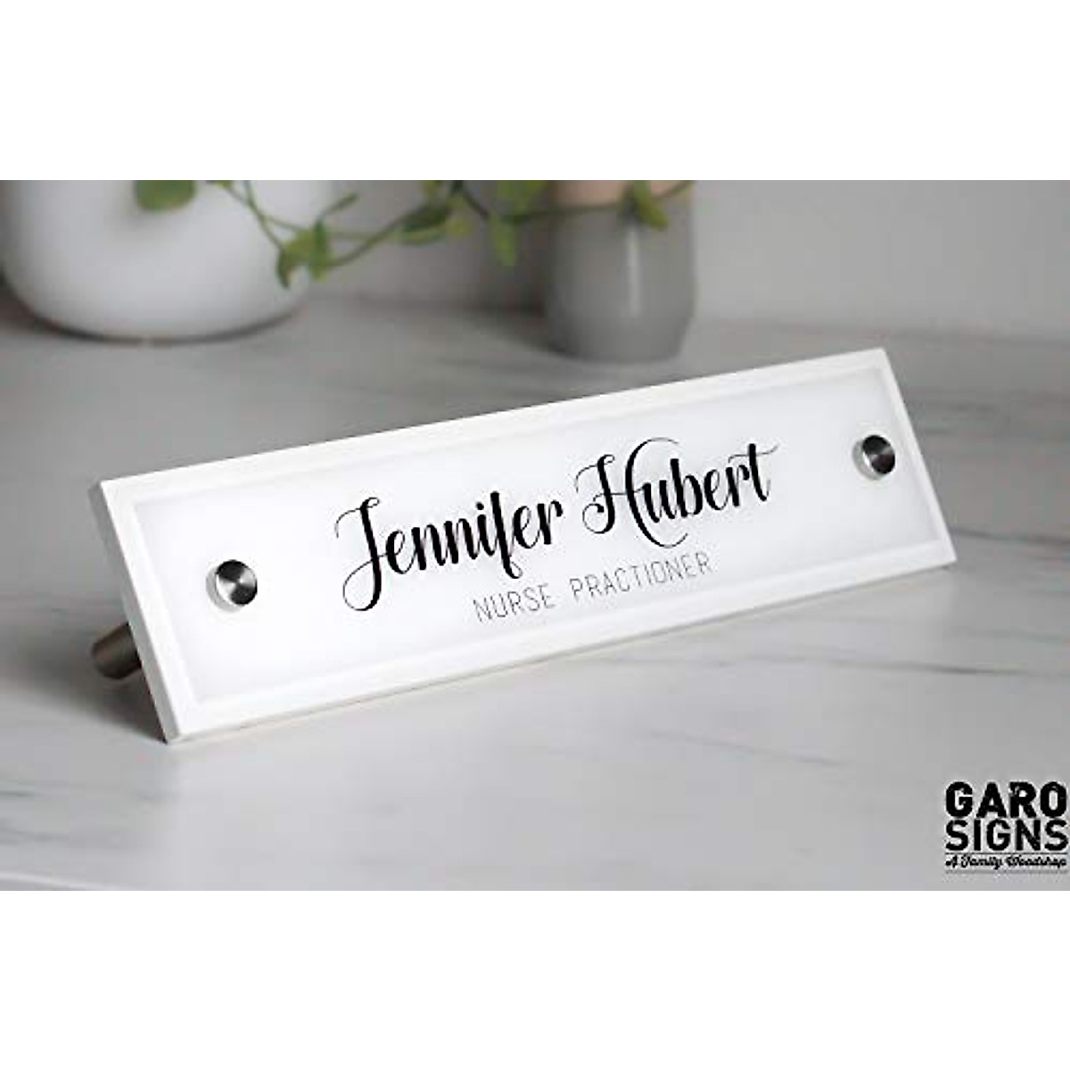 Desk Name Plate Plaque Personalized with your Name and Title 10 x 2.5 in
