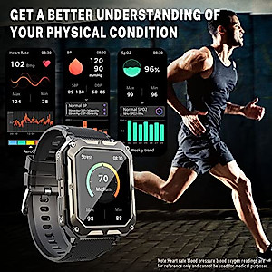 𝑭𝑰𝑳𝑰𝑬𝑲𝑬𝑼 𝑴𝒊𝒍𝒊𝒕𝒂𝒓𝒚 𝑺𝒎𝒂𝒓𝒕 𝑾𝒂𝒕𝒄𝒉 𝑴𝒆𝒏 Bluetooth Call Ip68 Waterproof Fitness Smart Watches Heart Rate Blood Pressure Smart Watch Black Steel Man Smartwatches for Android iOS