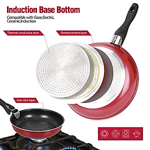 Midyb Kitchen Nonstick Frying Pan, Removable Handle Cookware Set, 10.2" and 11.6" Aluminum Non Stick Skillet for Home, Dishwasher & Oven Safe, PFOA Free