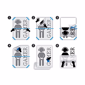 Wall Decal Gamer Gaming Joystick Vinyl Art Kids Room Large Decor z4909 (28 in X 43 in)