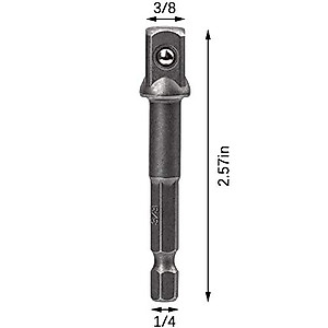 OIIKI 6 Pack 3/8 inch(10mm) Square Socket Adapter Bit Set, Impact Driver Power Bits for Automotive DIY-1/4 Hex Shank
