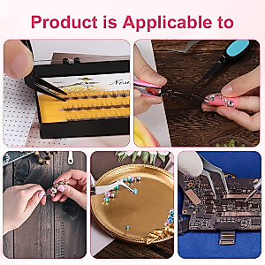 KINBOM Craft Tweezers, 3pcs Soft Grip Tweezers Stainless Steel Reverse Tweezers with Curved Tip and Straight Tip, Jewelry Making Tools & Accessories for Craft Beading Eyelash Nail Art Laboratory