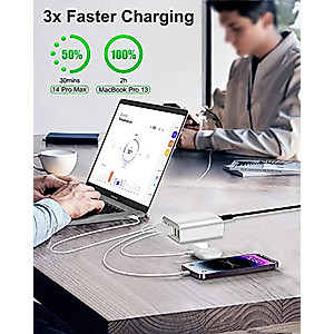 USB C Charger, 155W 6-Port Fast USB C Charging Station, Portable USB C Wall Charger, USB C Power Adapter for MacBook Pro/Air Series, iPhone 14/13/12/Mini/Pro/Pro Max, Samsung Galaxy Note, and More