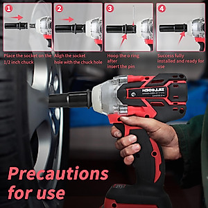 Cordless Impact Wrench, 21V Wrench Electric, 1/2 Impact Gun with 4-Mode Speed, Pistola de Impacto,Screwdrivers and Wrench 3-in-1, 331Ft-lbs(450N.m) Brushless, Power Impact Wrenches for Furniture, Cars