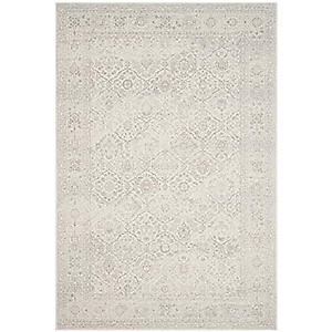 SAFAVIEH Carnegie Collection 5'1" x 7'6" Cream / Light Grey CNG691C Vintage Distressed Non-Shedding Living Room Bedroom Area Rug
