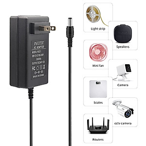 PAUTIX 24V DC Power Supply Adapter 24Volt 2A 48W AC to DC Converter Transformer 100-240V AC Input with 5.5 x 2.1mm US Plug for LED Strip, CCTV Camera