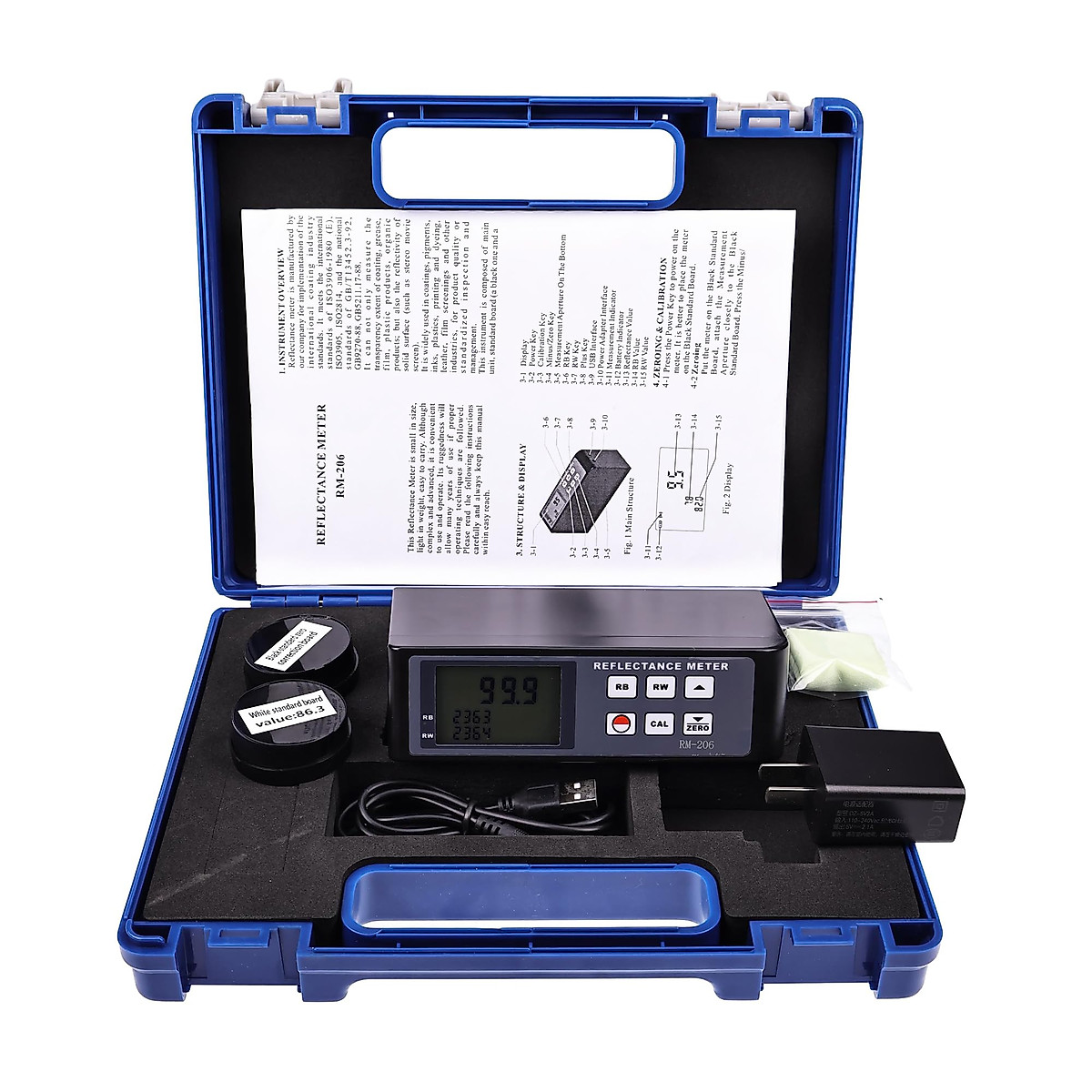 HOJILA Digital Reflectance Meter Cryptometer for Measure Transparency Extent of Coating Grease Film and Reflectivity of Solid Surface
