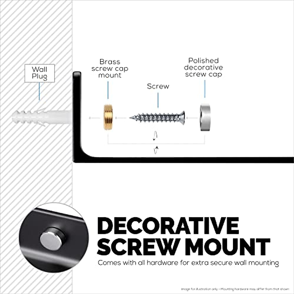 BRAINWAVZ 2-Pack 12" Floating Metal Wall Shelf for Books, Organizer, Speakers, Plants, Cameras, Books, Decor Display, Storage, Routers & More Wide Universal Holder Shelf (Black)