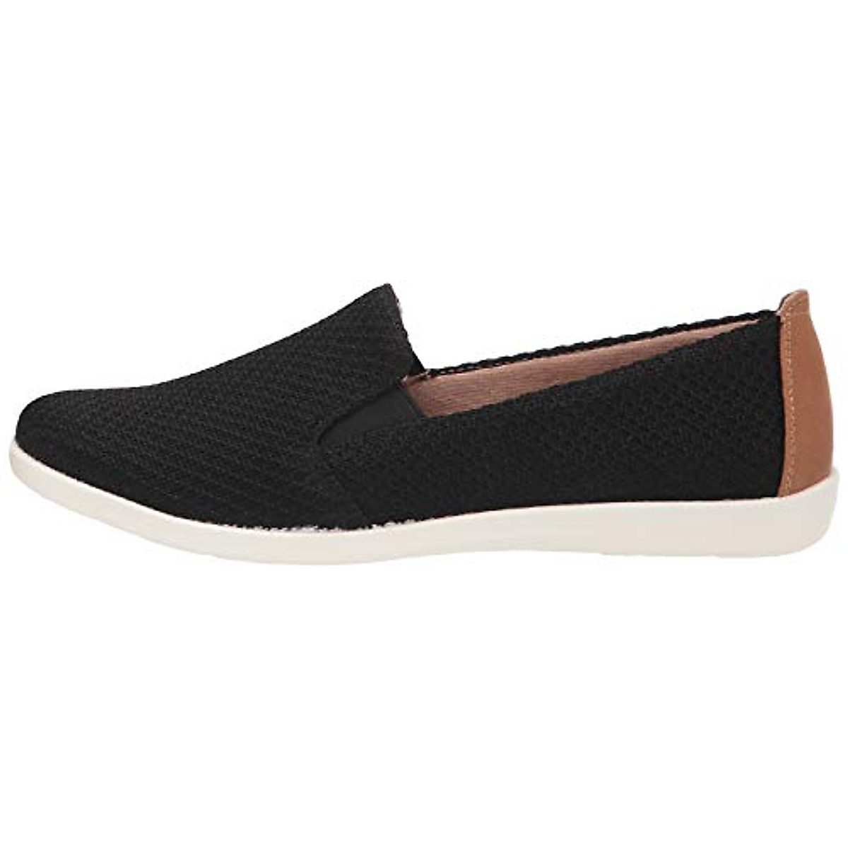 LifeStride Womens Next Level Slip-On Sneaker, Black, 7.5 US