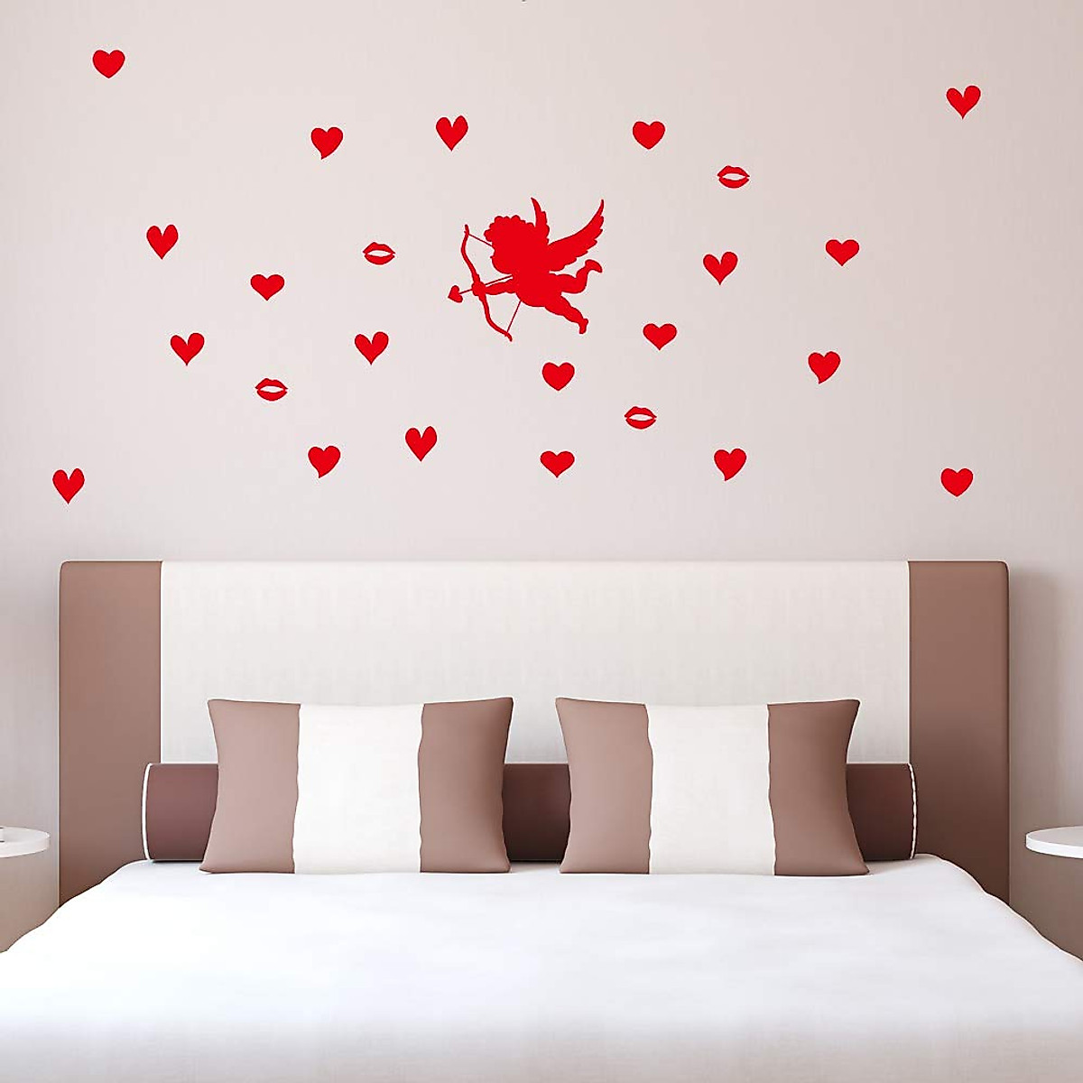 Valentine Day Decor Cupid Angel Wall Decal Love Arrow Decals Heart Wall Decor Love Heart Wall Stickers Family Kids Room Home Wall Window Couple Bedroom Decoration