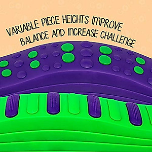 Sunny & Fun 20pc Balance Beam Gymnastics Obstacle Course for Kids | Interlocking Stepping Boards w/Rubber Grip & Non Slip Surface | Indoor & Outdoor Toy Improves Coordination & Strength | Max 220 Lbs.