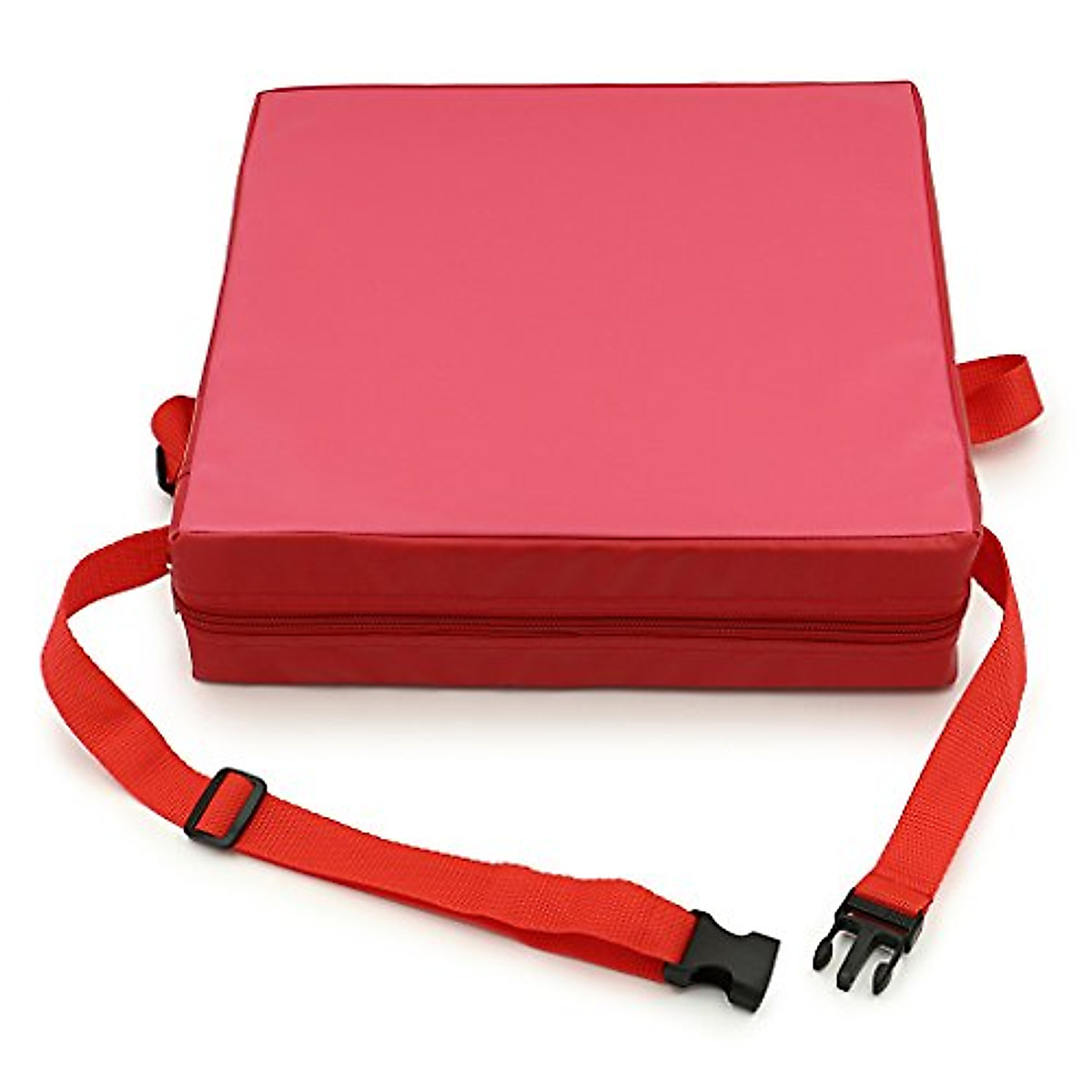 Sumnacon Chair Increasing Cushion - Toddler Booster Seat Cushion, Kids Infant Portable Dismountable Adjustable Highchair Booster Cushion Washable Thick Chair Seat Pads Buckle Strap (Red+Pink)
