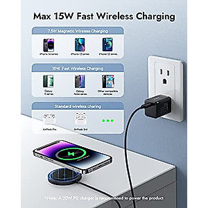 Baseus Wireless Charger for Magsafe, 15W Mini Lightweight Magnetic Wireless Charger with N52 Strong Magnets & Aerogel, Upgraded Temperature Control Compatible with iPhone 12/13/14 Series