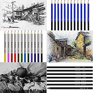 ELEAZAR 42 Sketch Sets, Professional Art Supplies, Colored Pencils, Graphite Pencils, Charcoal Pencils, Watercolor Pencils and Sketching Pencils for Artists, Adults, Teens and Beginners…