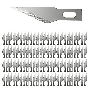 ISHEY 100-Piece Utility Knife Blades, Utility Knife Replacement Blades, Perfect for Scrapbooking, Cutting Fabric, Stencils, Wood Carving, Model Projects (100)