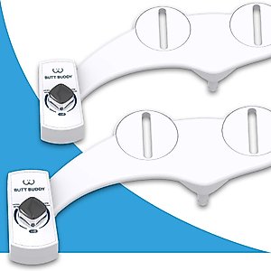 BUTT BUDDY (2 Pack) - Bidet Toilet Seat Attachment & Fresh Water Sprayer (Easy to Install | Non-Electric | Self-Cleaning Nozzle | Gentle Wash | Save Paper & Money | Healthy Life, Sanitary Bathroom)