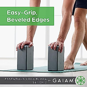Gaiam Yoga Block - Supportive Latex-Free Eva Foam - Soft Non-Slip Surface with Beveled Edges for Yoga, Pilates, Meditation - Yoga Accessories for Stability, Balance, Deepen Stretches