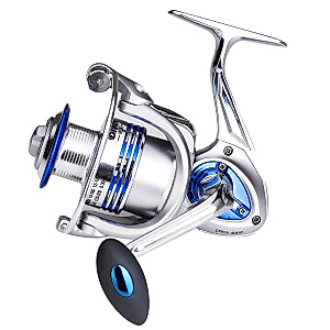 Diwa Spinning Fishing Reels for Saltwater Freshwater 3000 4000 5000 6000 7000 Spools Ultra Smooth Ultralight Powerful Trout Bass Carp Gear Stainless Ball Bearings Metal Body Ice Fishing Reels(7000)