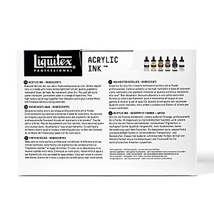 Liquitex Professional Acrylic Ink, 1-fl oz (30ml), Iridescent Color Set, Set of 6