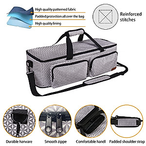 Natur@cho Storage Carrying Case with Dust Cover Compatible for Silhouette Cameo 3/4 Maker Accessories, Explore Air 2 Scrapbooking Die-cut Machine Tote Bags