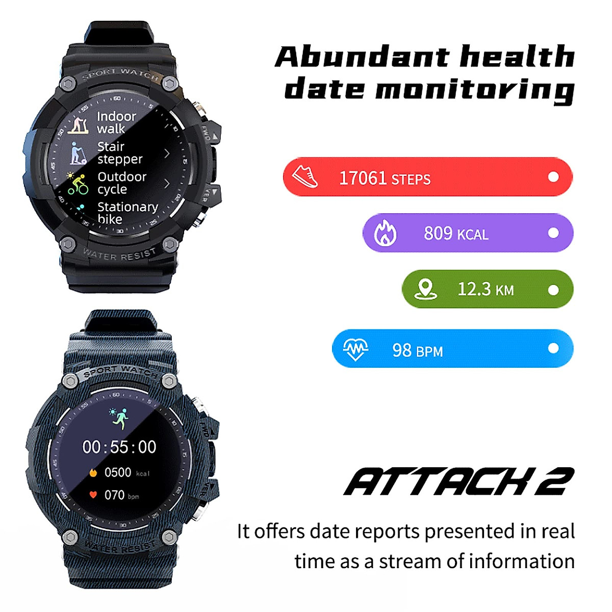 Oxsioeih Military Tactical Smart Watches for Men 1.28" 5ATM Waterproof Fitness Tracker SmartWatch for Android & iPhones with Heart Rate Blood Pressure Monitor Adults Sports Bluetooth Watch