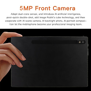 GLOGLOW Tablet PC, Night Reading Mode 10.1 Inch 2 in 1 Tablet 8GB RAM 256GB ROM 5G WiFi for Travel for Students (US Plug)