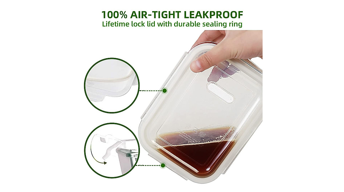 DAS TRUST 5-Pack Glass Food Storage Containers