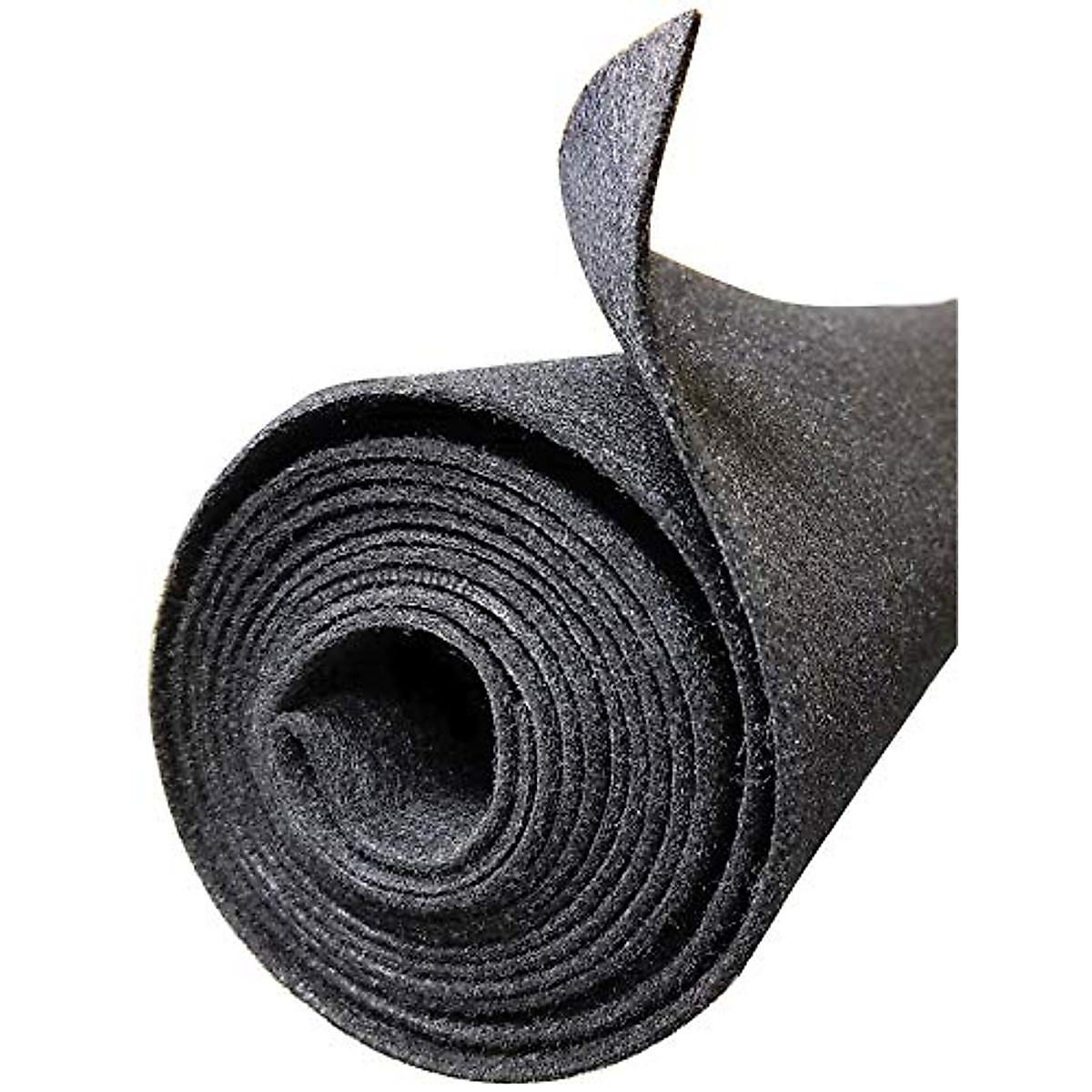 Polymat 3 FEET 4 FEET 3'X4' Charcoal Grey Non Woven Felt Fabric Roll for SubWoofer Speaker Box Enclosure Carpet and Trunk, Crafts, Multipurpose Liner, Latex Backed Felt Carpet
